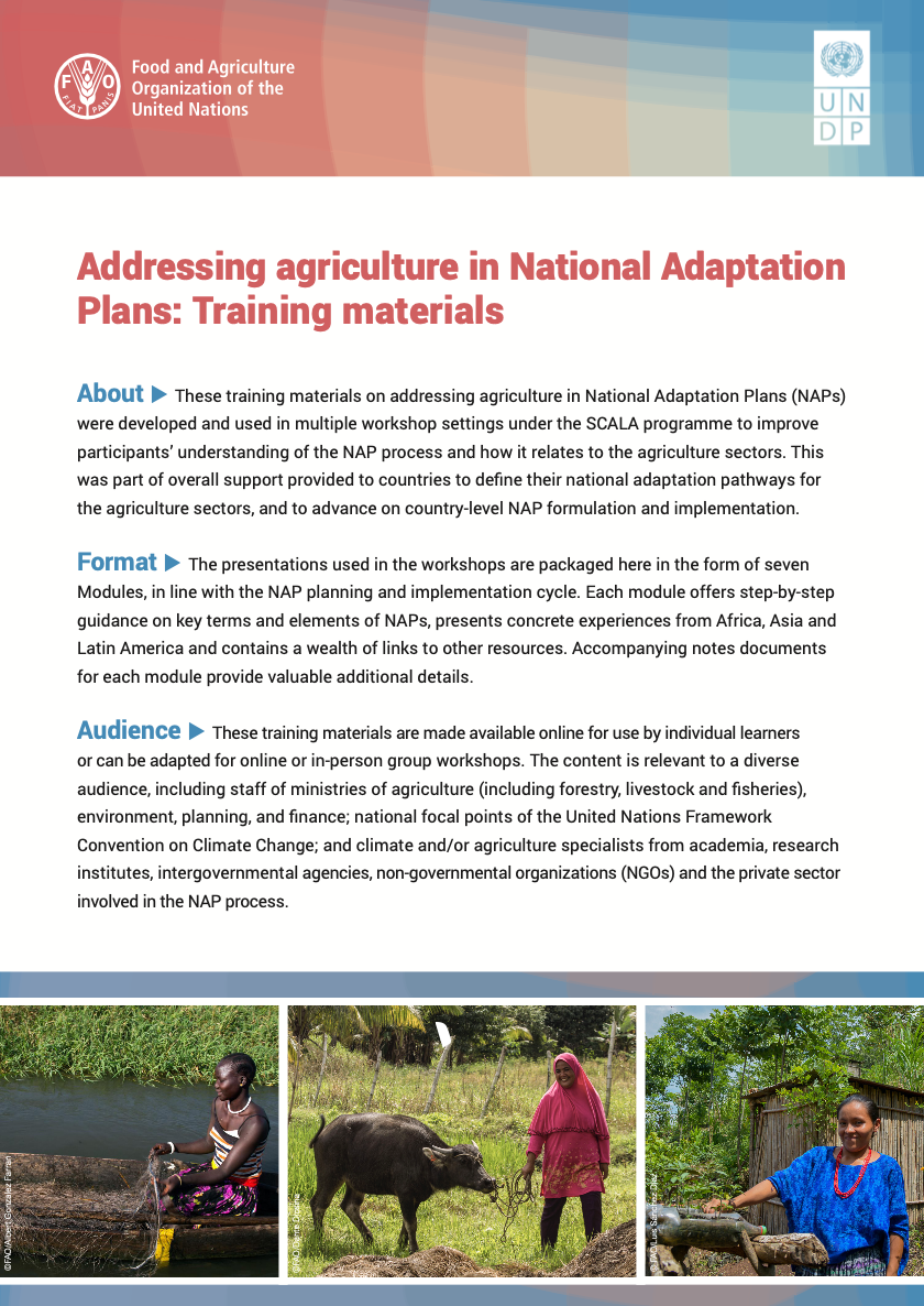 Addressing agriculture in National Adaptation Plans: Training materials ...